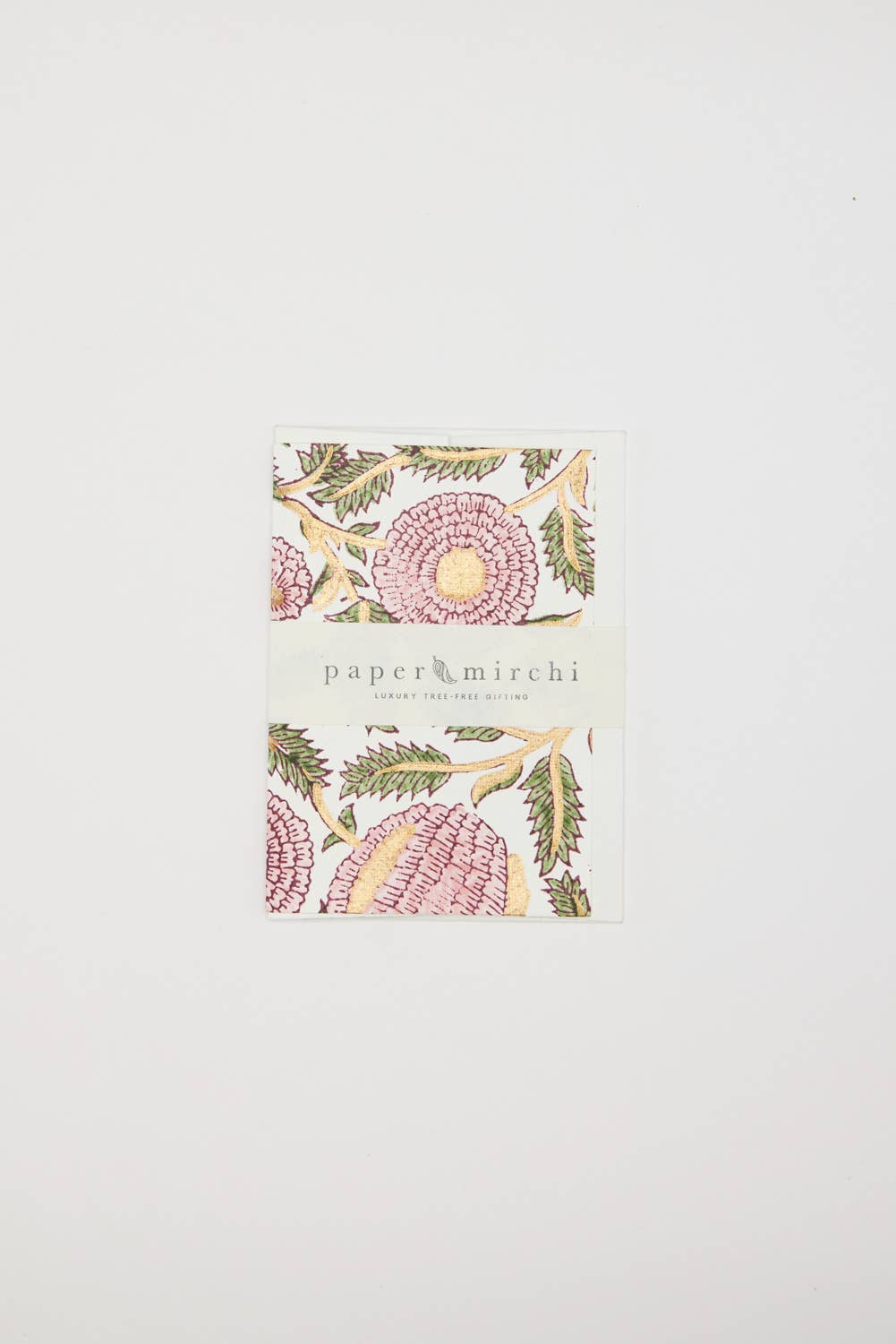 Paper Mirchi - Hand Block Printed Greeting Card - Marigold Glitz Blush ...