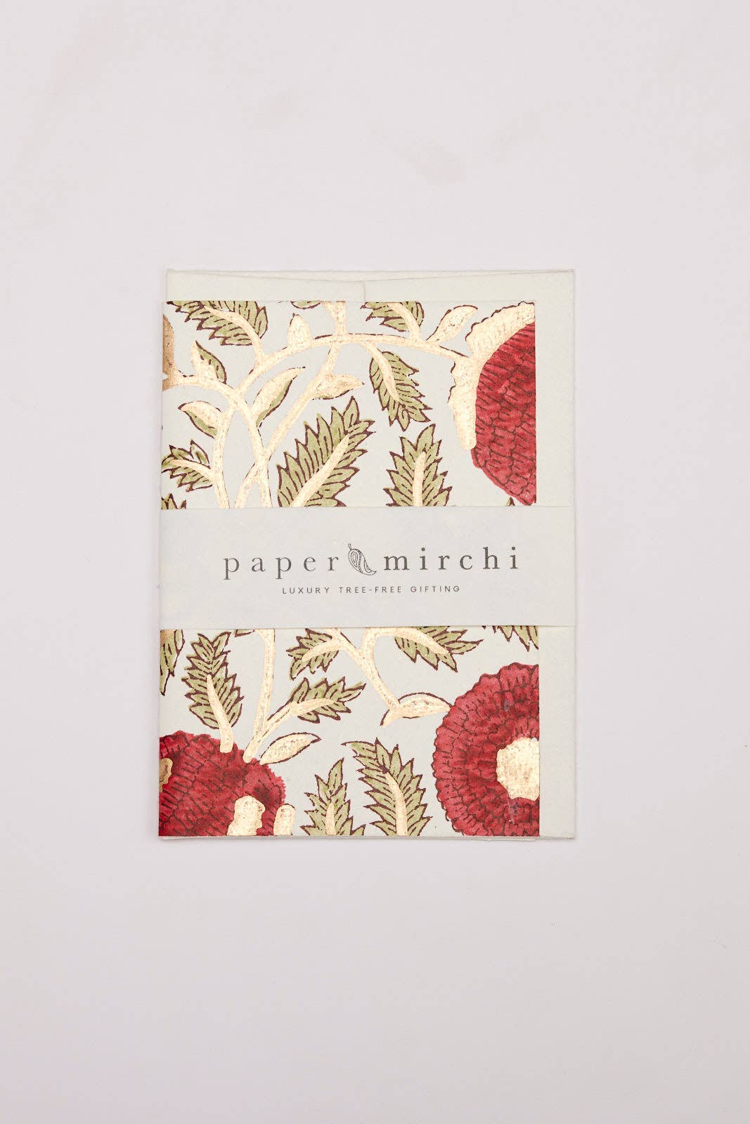 Paper Mirchi - Hand Block Printed Greeting Card - Marigold Glitz Scarl ...